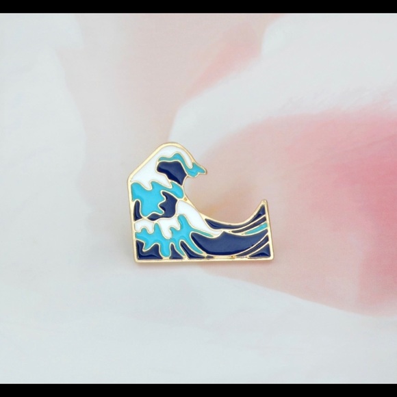 Accessories | Japanese Wave Pin The Great Wave Off Kanagawa | Poshmark